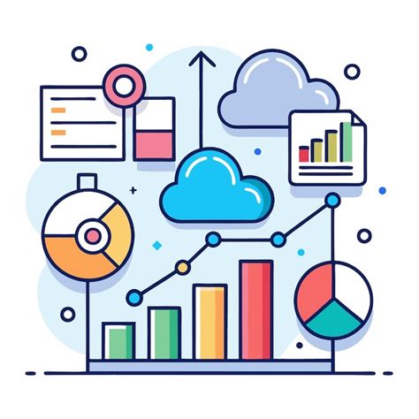 Colorful Data Charts And Graphs Illustration Premium Ai Generated Vector