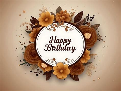 Beautiful Brown Happy Birthday Template Premium Ai Generated Image