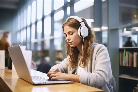 Premium Photo Empowered Female Student A Multitasking Maven In The