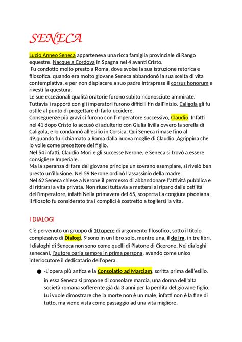 Riassunto Su Senecalucano E Persio Docsity