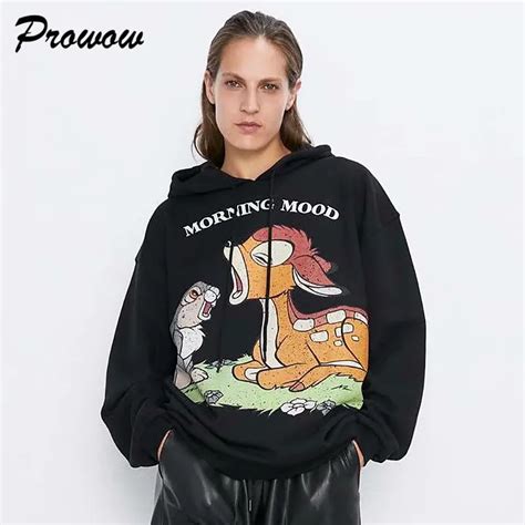 Женская одежда с капюшоном, Бэмби, теплая меховая подкладка, мультяшный ...