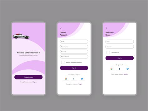 Authentication Screens By Yusrah On Dribbble
