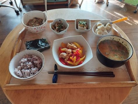 本日の朝食は鶏肉とパプリカのマスタード炒めです🎵｜柘榴 ️｜note