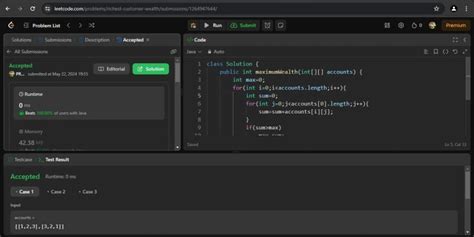 Day 02 Of Leetcodechallenge Richest Customer Wealth S Praveen Kumar Posted On The Topic