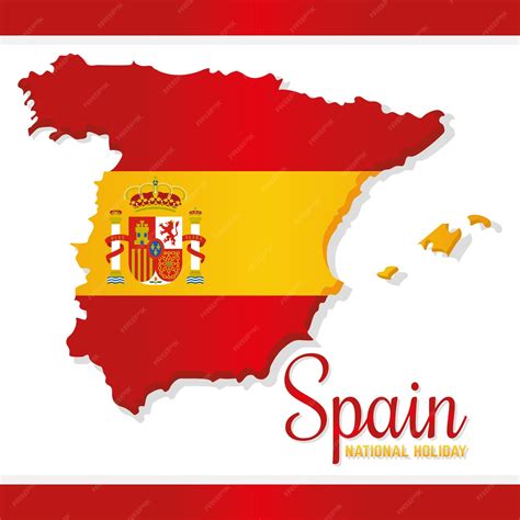 Premium Vector Isolated Map Of Spain With Its Flag Vector Illustration