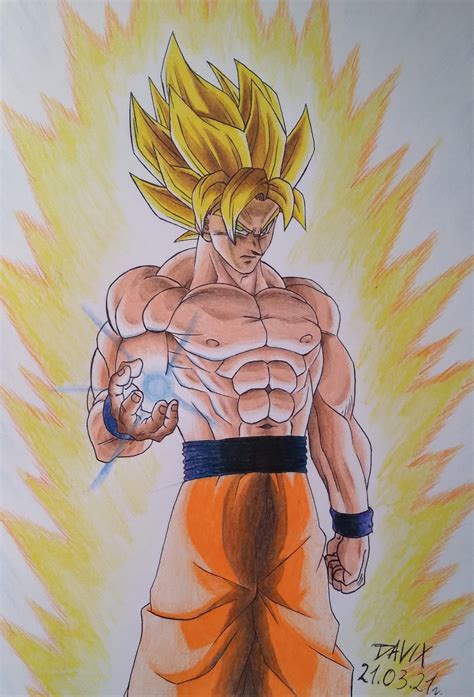 First Prismacolor Try Super Saiyan Goku By Gogettodraw On Deviantart