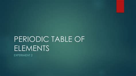 Periodic Table Of Elements Post Labpptx