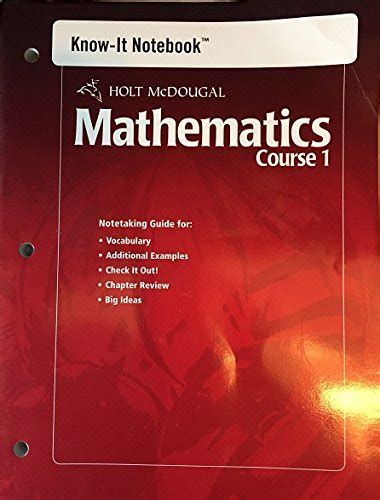 Holt Mcdougal Mathematics Course 1 Know It Notebook Holt Mcdougal