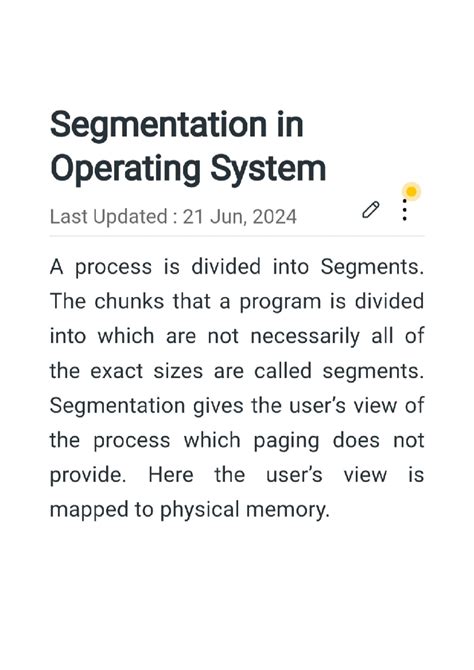 Operating Systems UNIT II Complete Notes Segmentation In Operating