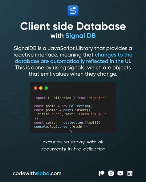 Learn About Client Side Database With Signal Db Slobodan Gajić Posted