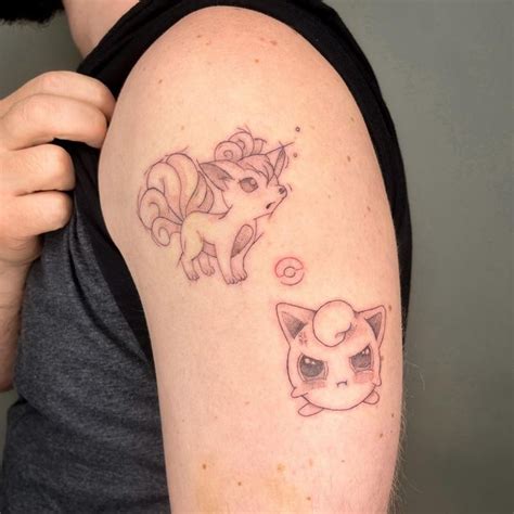 Fineline Tatuagem Delicada Vulpix Jigglypuff Print Tattoos Paw Print