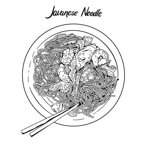Illustration Hand Drawn Java Noodle 16670930 Vector Art At Vecteezy