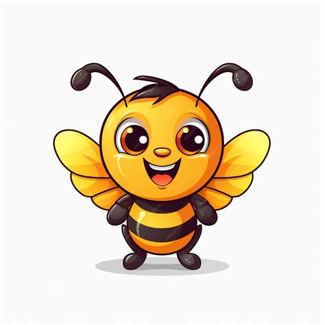 Premium Ai Image Bumblebee Mascot Smiley Face Cartoon On White Background