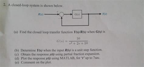 Solved A Closed Loop System Is Shown Below A Find The Chegg