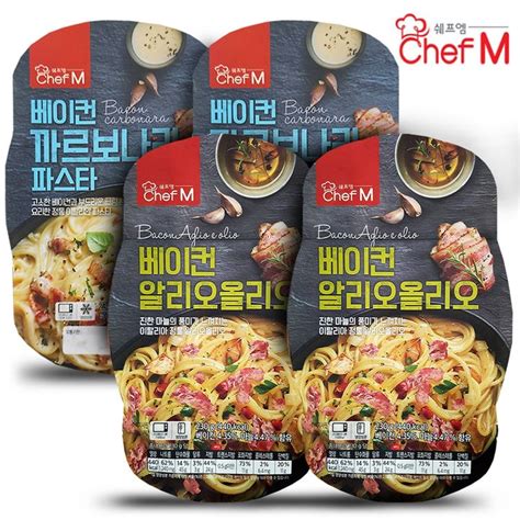 쉐프엠 베이컨 알리오올리오 파스타 2팩 까르보나라 2팩 소스 편의점 스파게티 홈플러스 택배배송