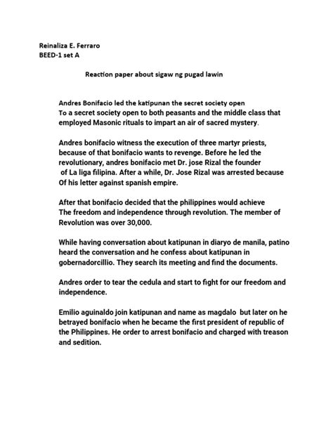 Sigaw Ng Pugad Lawin Pdf