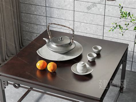 新中式茶具组合模型su模型下载 Id108350580 建e网su模型