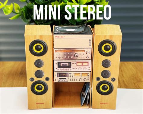 Miniature Dollhouse Decor Diy Stereo System Made Of Paper Scale 1 12