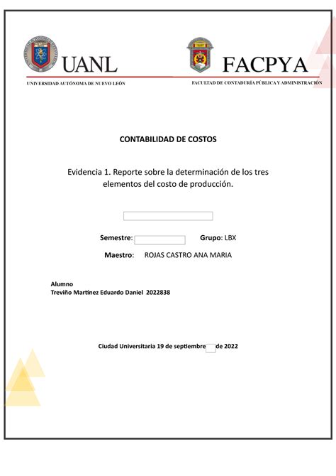 EDTM EV1 Conta Reporte sobre la determinación de los tres elementos
