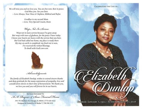 Elizabeth Dunlap Obituary Aa Rayner And Sons Funeral Homes