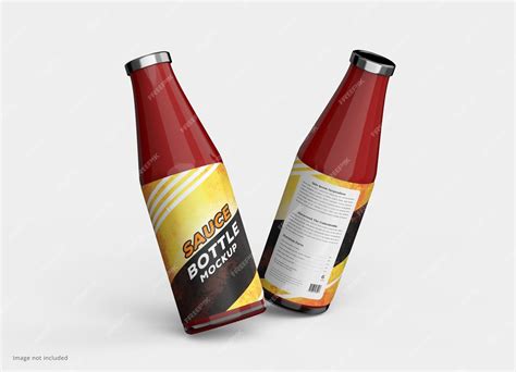 Premium Psd Red Hot Sauce Bottle Mockup