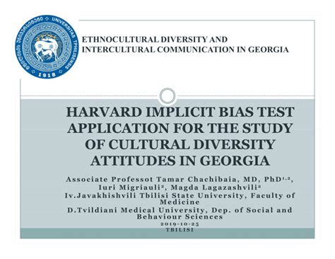 PDF HARVARD IMPLICIT BIAS TEST APPLICATION FOR THE STUDY ETHNOCULTURAL DIVERSITY AND