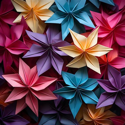 Premium Photo Frame Of Origami Paper Assorted Colors And Blank