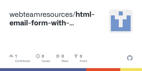 GitHub Webteamresources Html Email Form With Attachment