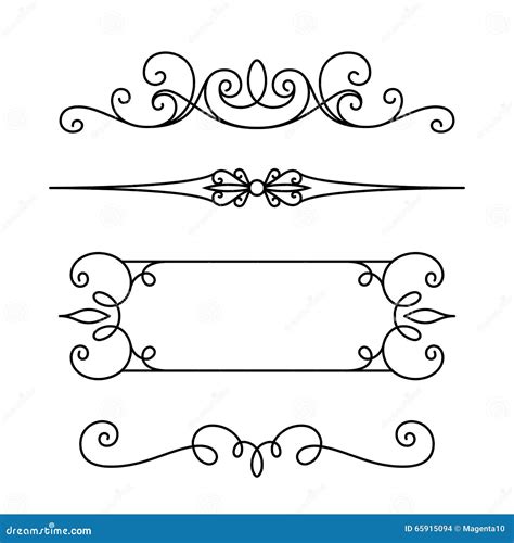 Set Of Calligraphic Vignettes And Flourishes Stock Vector