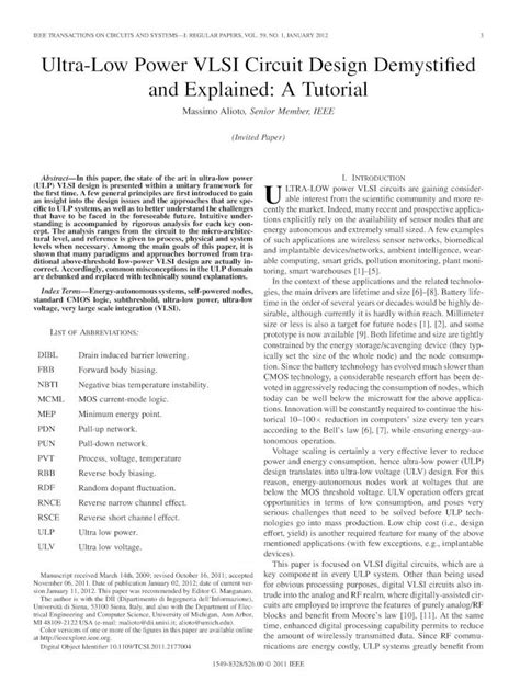 Pdf Ultra Low Power Vlsi Circuit Dokumen Tips