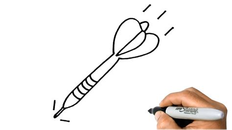 How To Draw A Dart Easy Step By Step Youtube