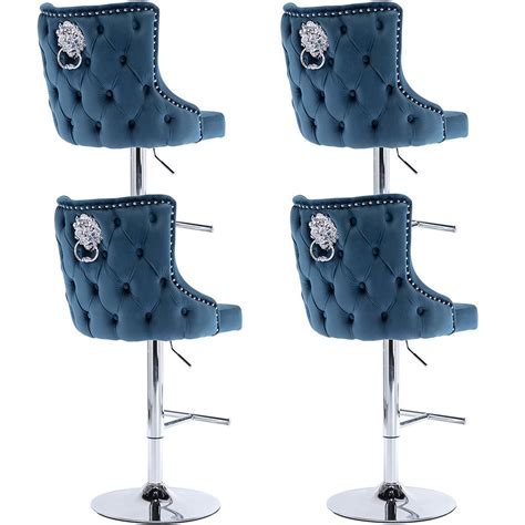 Wahson Office Chairs Barhocker Höhenverstellbar Barstuhl Aus Samt Mit