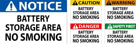 Premium Vector Danger Sign Battery Storage Area No Smoking