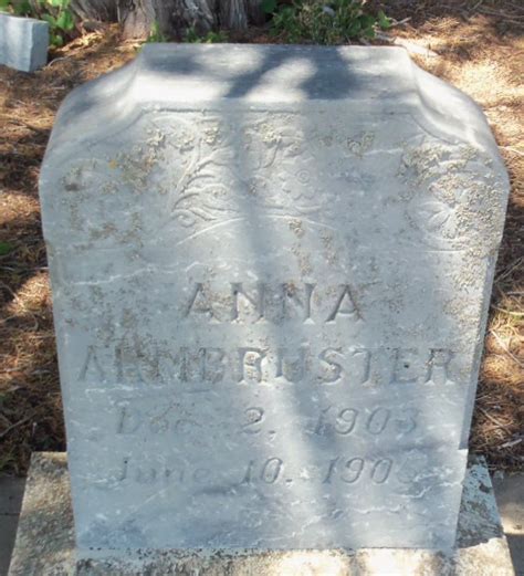 Anna Armbruster 1903 1905 Homenaje De Find A Grave