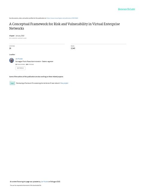 a conceptual framework for risk and vulnerability in virtual enterprise