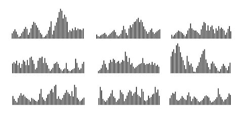 음악 플레이어 팟 캐스트 비디오 편집기 소셜 미디어 채팅 음성 비서 Dictaphone에서 보이스 메시지용 사운드 파형 패턴 벡터 일러스트레이션 Dj에 대한 스톡 벡터 아트