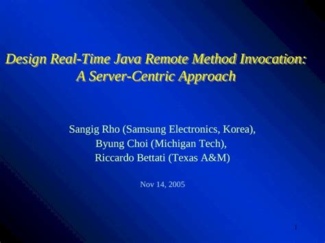 Ppt Design Real Time Java Remote Method Invocation A Server Centric