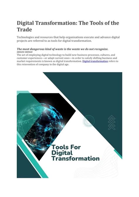 PPT - Digital Transformation: The Tools of the Trade - Learn ...