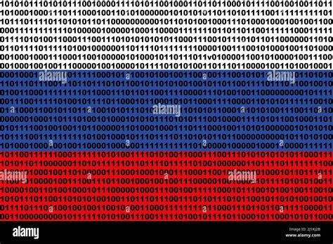 Hacker Russia Digital Russian Flag And A Binary Background Cybersecurity Concept With And