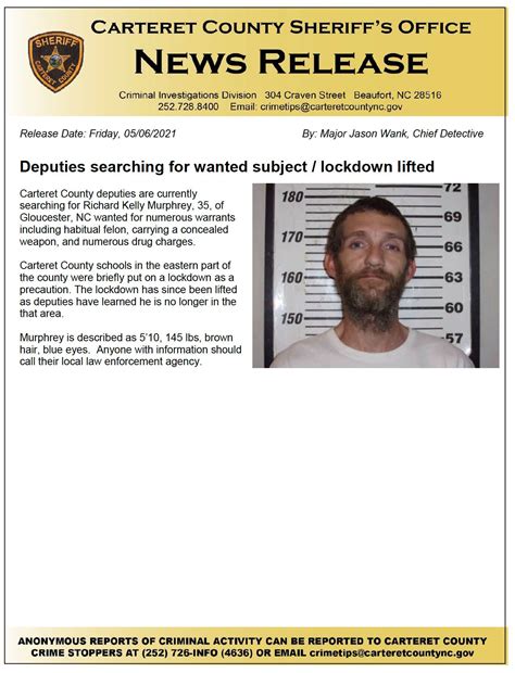 Update 3 500 Pm Carteret County Sheriffs Office