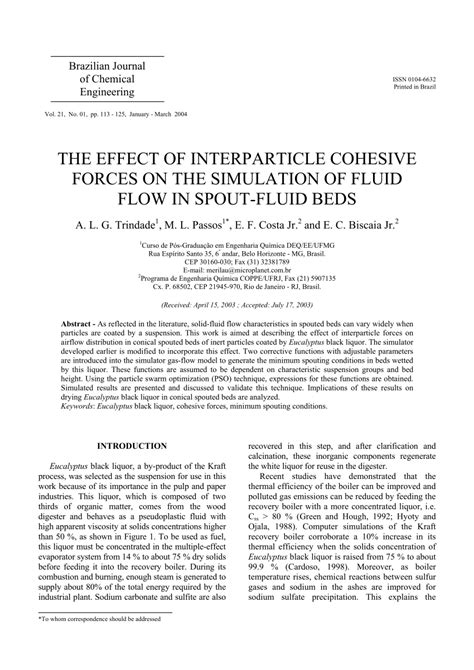 Pdf The Effect Of Interparticle Cohesive Forces On The Simulation Of