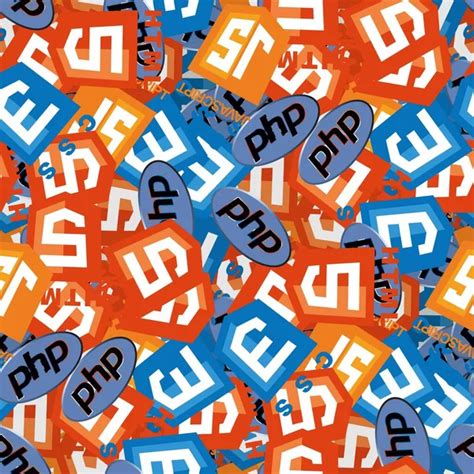 Seamless Pattern With Html5 Css3 Js Php Stock Image Everypixel
