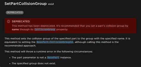 Getcollisiongroupname And Setpartcollisiongroup And Createcollisiongroup Is