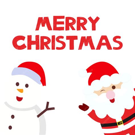 Merry Christmastas Santa Claus And Snow Man Design Vector Element