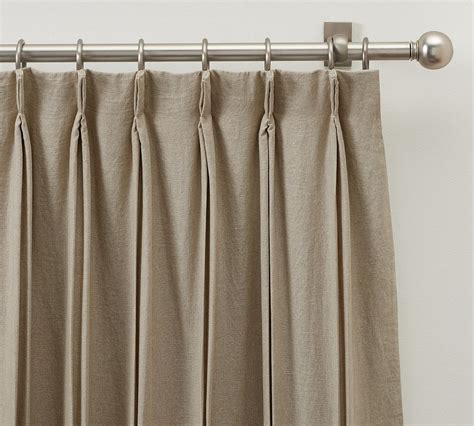 Open Box Belgian Flax Linen Pinch Pleat Blackout Curtain Pottery Barn