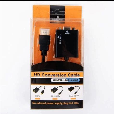 สายแปลง Hdmi To Vga Cable สายจาก Hdmiออกvga สาย Hdmi Cable Converter