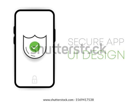 Secure App Technology Ui Design White Stock Vector Royalty Free
