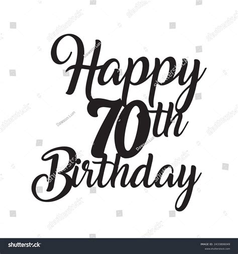 Happy 70th Birthday Background Inspirational Positive Stock Vector