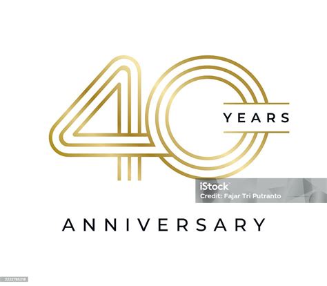 40 주년 기념 디자인 벡터 일러스트 레이 션 독특한 40 년 로고 디자인 템플릿 골드 컬러로 개념에 대한 스톡 벡터 아트 및 기타 이미지 Istock