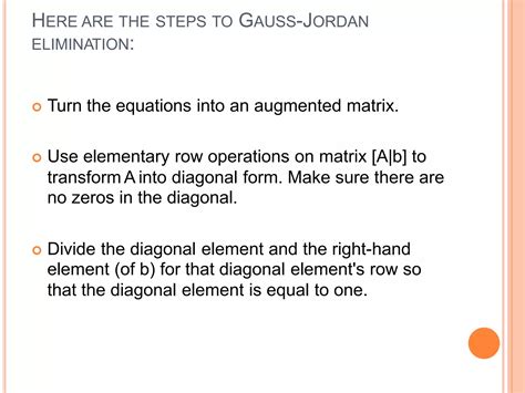 Gauss Jordan Method Pptx